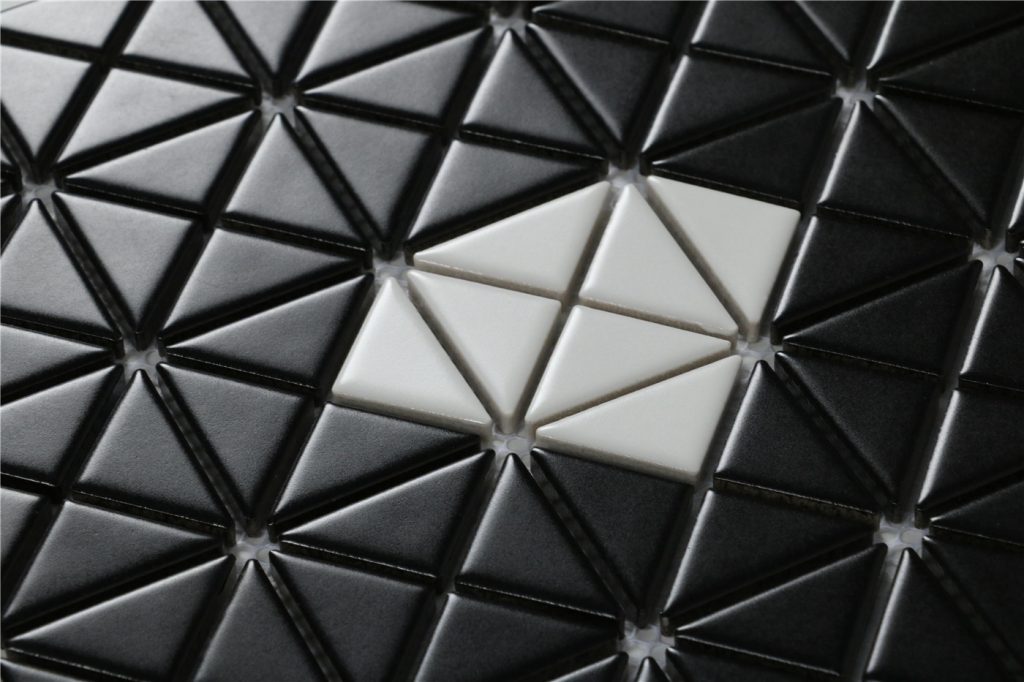 1'' Single Diamond Pattern Porcelain Triangle Mosaic Tile Background - ANT.TILE