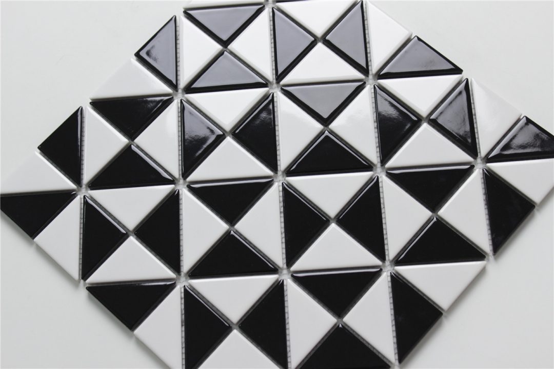 2'' Glossy Multi Windmill Pattern Porcelain Triangle Tile Mosaic at ...
