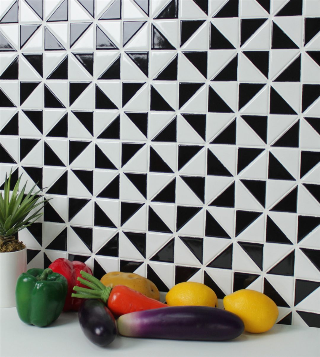 2'' Glossy Multi Windmill Pattern Porcelain Triangle Tile Mosaic at High Quality - ANT.TILE