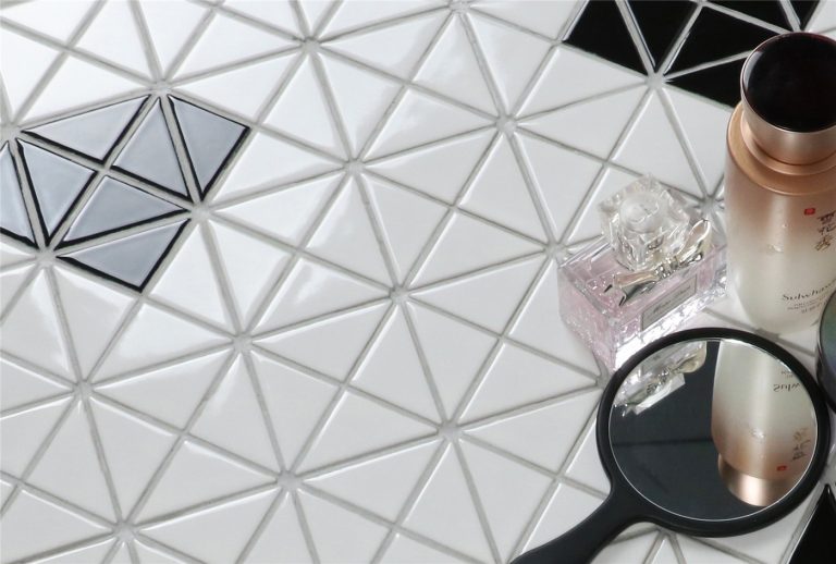 2'' Glossy Single Diamond Pattern Porcelain Triangle Mosaic Wall Tile ...