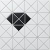 2'' Glossy Single Diamond Pattern Porcelain Triangle Mosaic Wall Tile ...