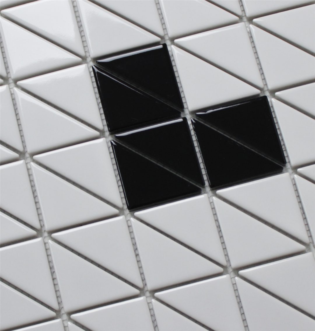 2'' Glossy Porcelain Triangle Mosaic Wall Tile Kitchen Backsplash - ANT ...