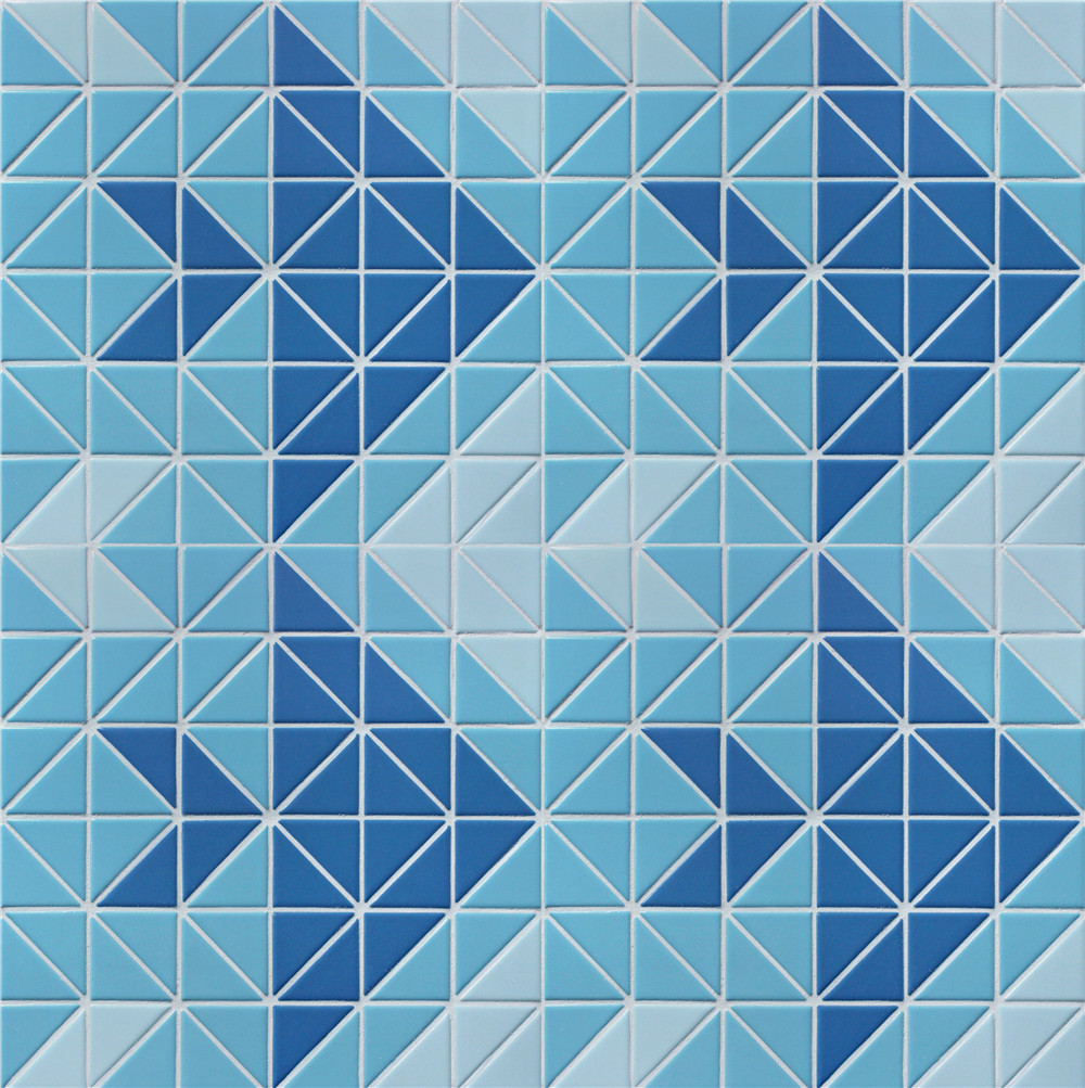 2'' Triangle Santorini Artistic Swimming Pool Tiles Fish Mosaic - ANT ...