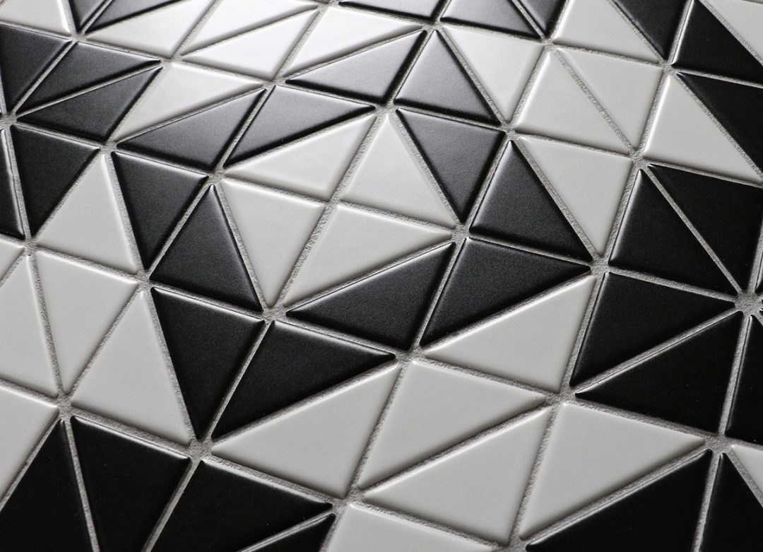 Artistic 2'' Black White Triangle Tile, Porcelain Floor Tile Patterns ...