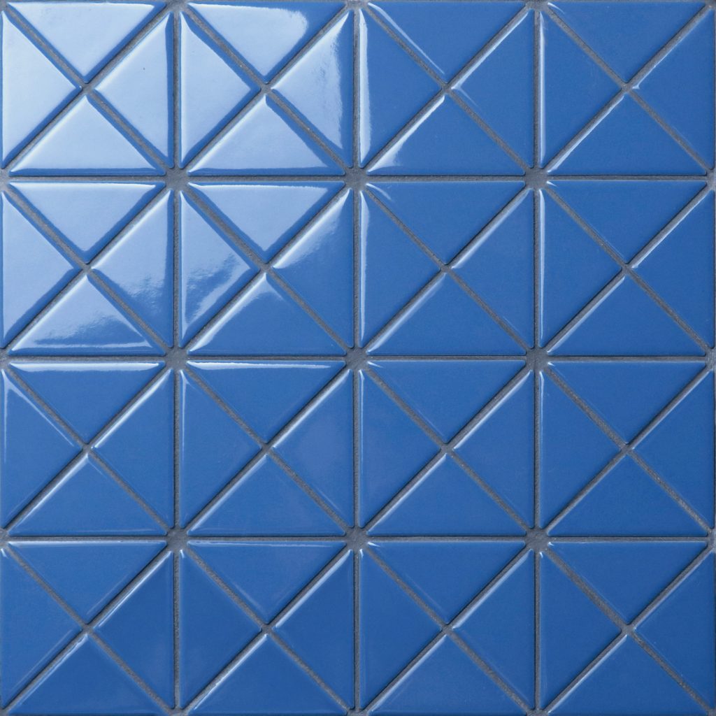 2'' Triangle Santorini Cornflower Blue Glossy Swimming Pool Tiles ...