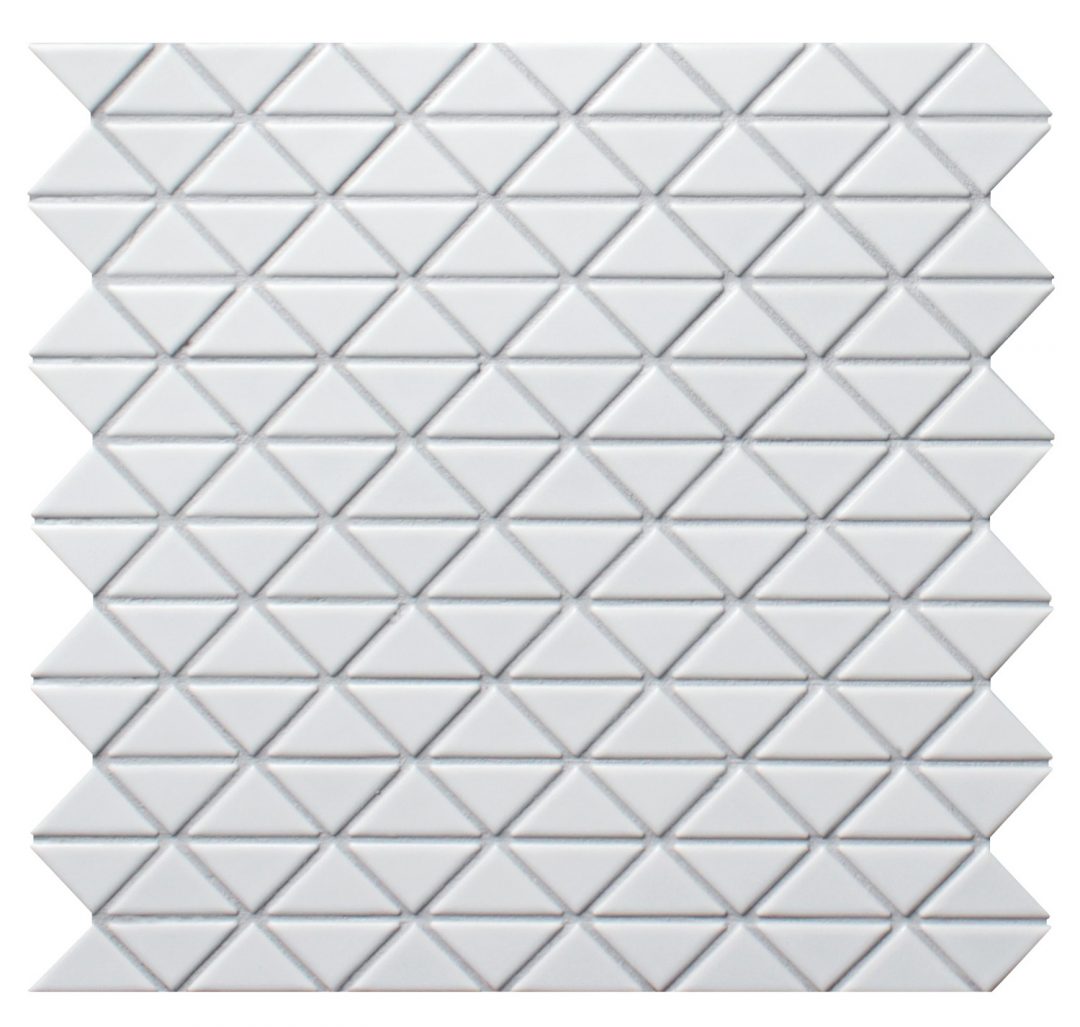 Zip Connection 1'' White Matte Triangle Mosaic Tile Wall Accent - ANT.TILE
