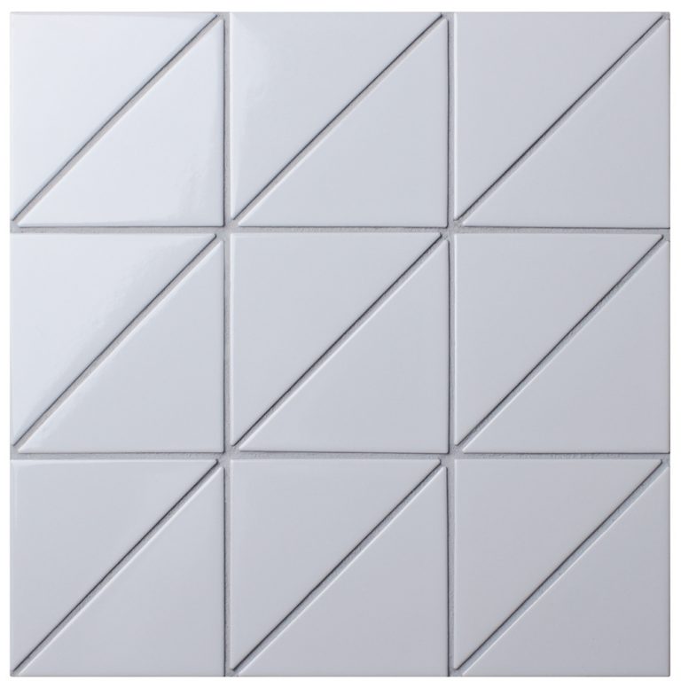 4" Linear Glossy White Triangle Tile For Wall Design - ANT TILE ...