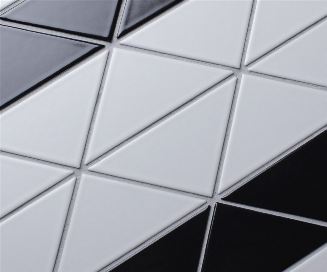 4" Railroad Pattern Black White Matte Porcelain Geometric Tile - ANT ...