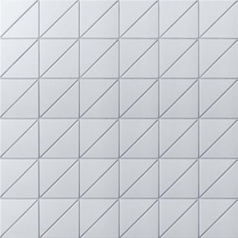 4" Linear Matte White Triangle Tile For Kitchen Island - ANT TILE ...