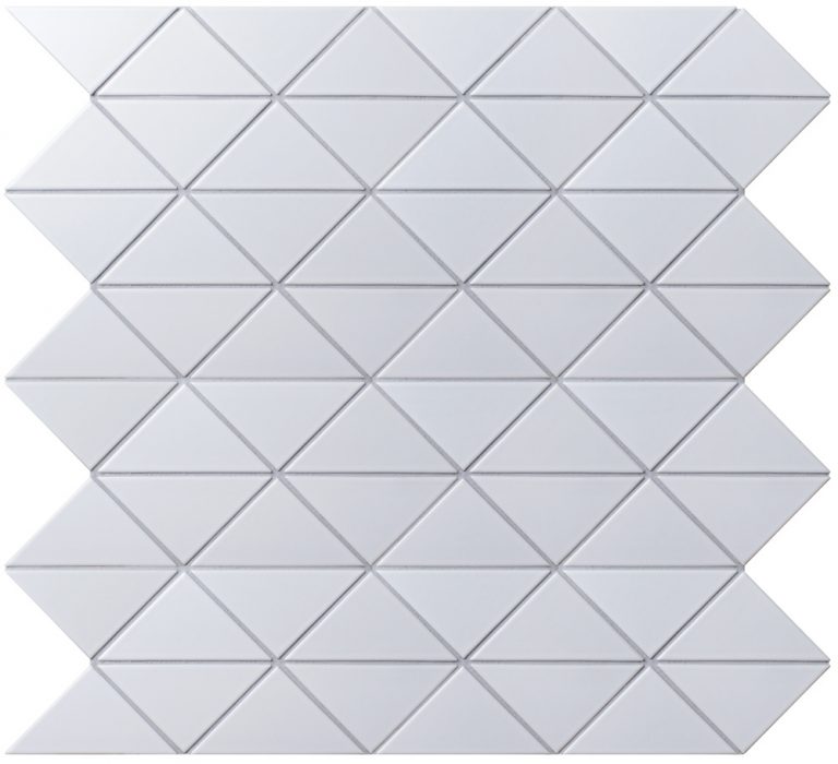 4" Zip Connection Matte White Triangle Tile For Floor Decor - ANT TILE ...