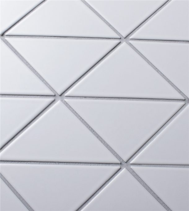 4" Zip Connection Matte White Triangle Tile For Floor Decor - ANT TILE ...