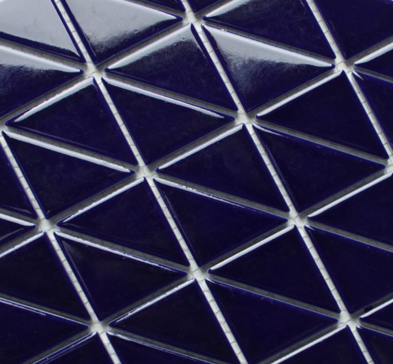 2" Zip Connection Federal Blue Porcelain Triangle Pool Mosaic Tiles ...