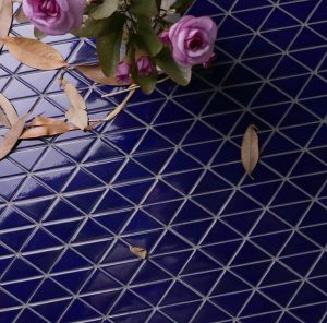 2" Zip Connection Federal Blue Porcelain Triangle Pool Mosaic Tiles ...