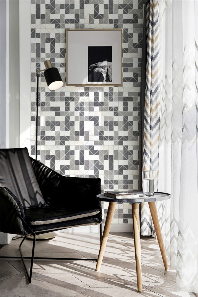 Castle Unglazed 2" Tetris Pattern Triangle Mosaic Geometric Wall Tiles ...
