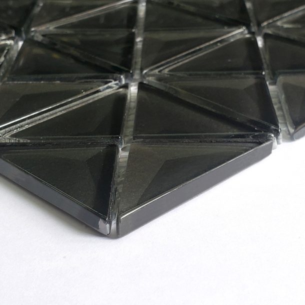2" Dark Grey 3D Glass Triangle Backsplash Tile Mosaic - ANT TILE ...