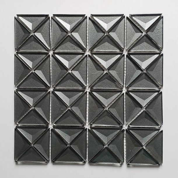 2" Mid Grey 3D Glass Triangle Pattern Tiles Mosaic - ANT TILE ...