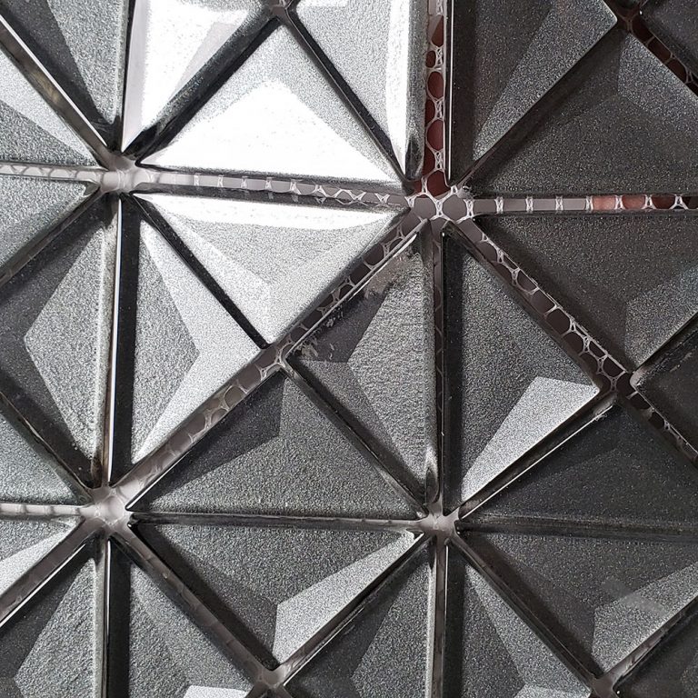 2" Mid Grey 3D Glass Triangle Pattern Tiles Mosaic - ANT TILE ...
