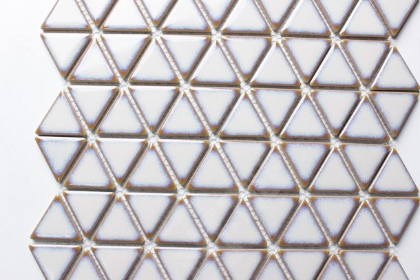 Foshan Factory Wholesale 2" Glazed Ceramic Mosaic White Triangle ...